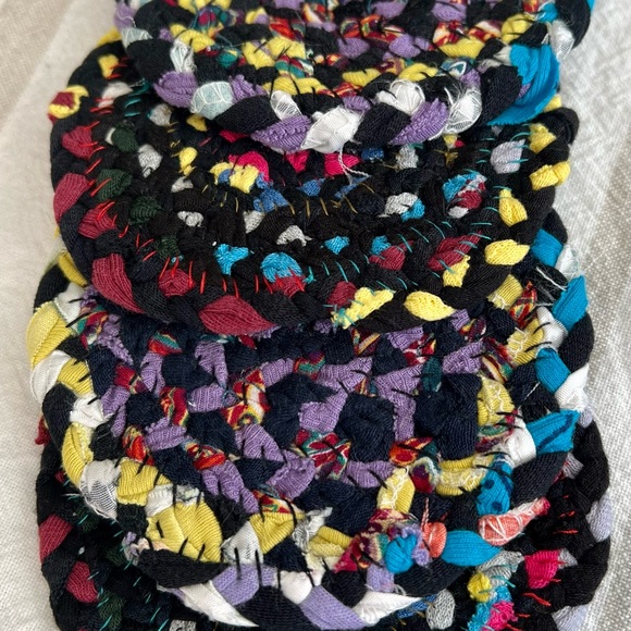 Panic in Polkadots | Dining | Set Of Four Braided Coasters | Poshmark